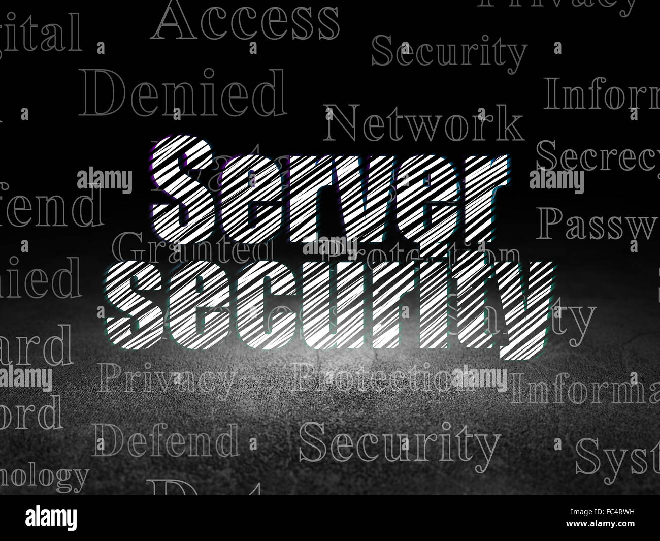 Security concept: Server Security in grunge dark room Stock Photo - Alamy