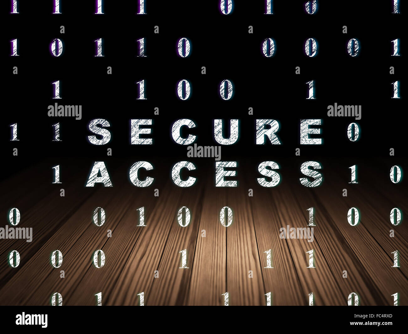 Protection concept: Secure Access in grunge dark room Stock Photo - Alamy