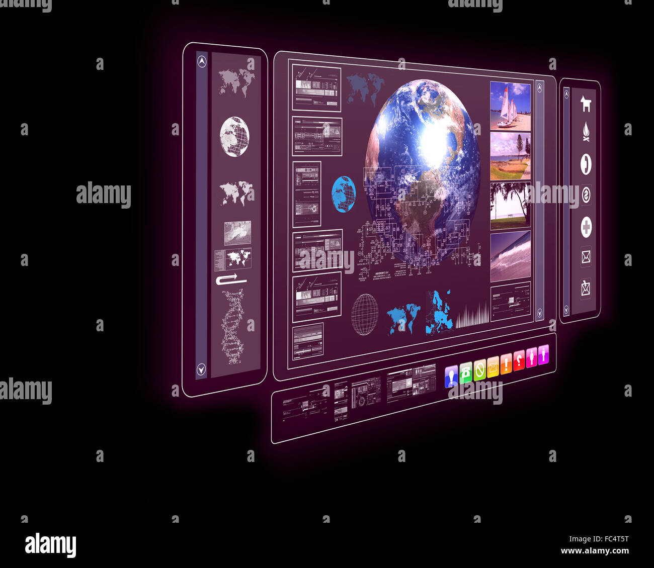 GPS navigator display with globe and map images on it Stock Photo - Alamy