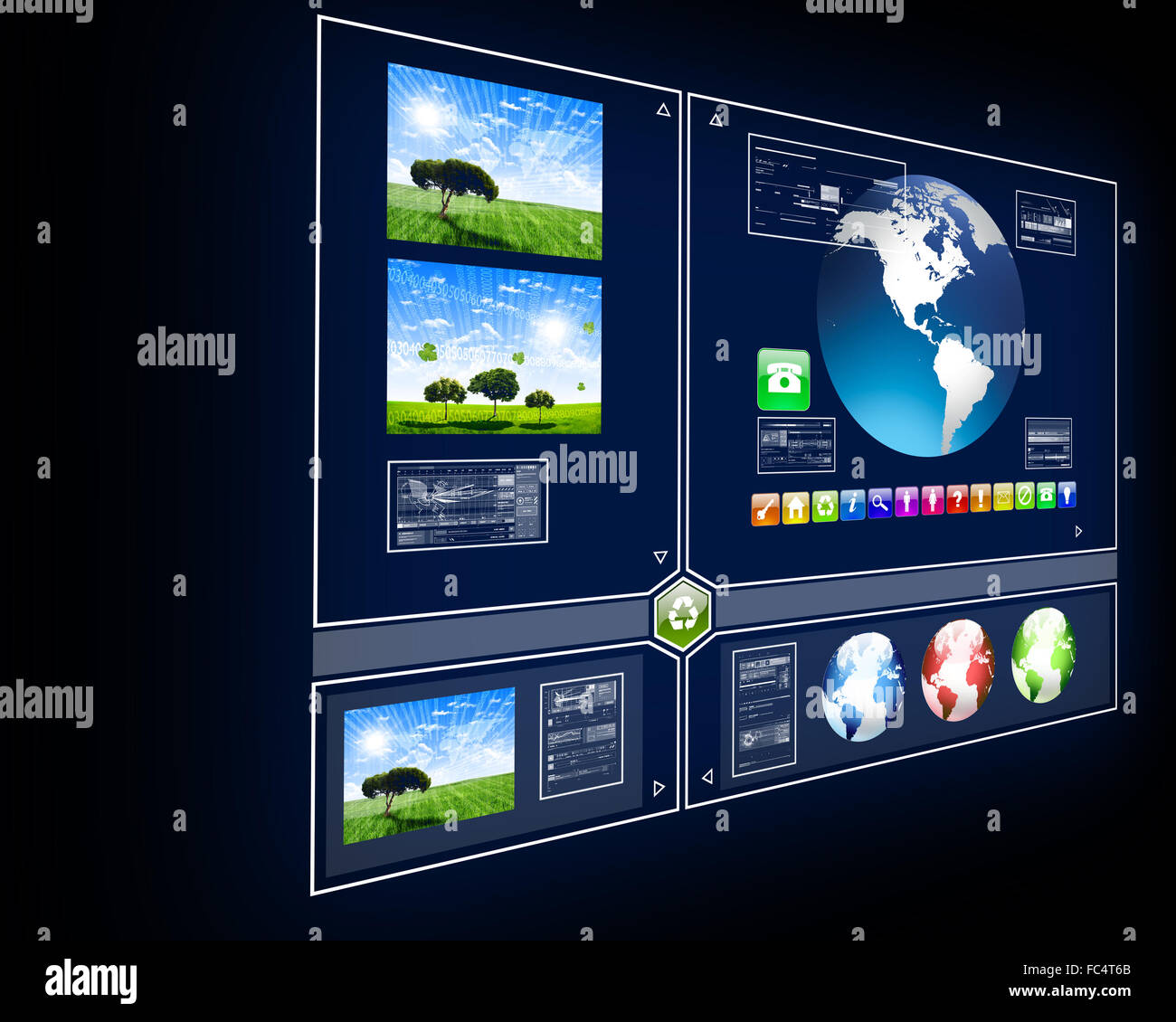 GPS navigator display with globe and map images on it Stock Photo - Alamy