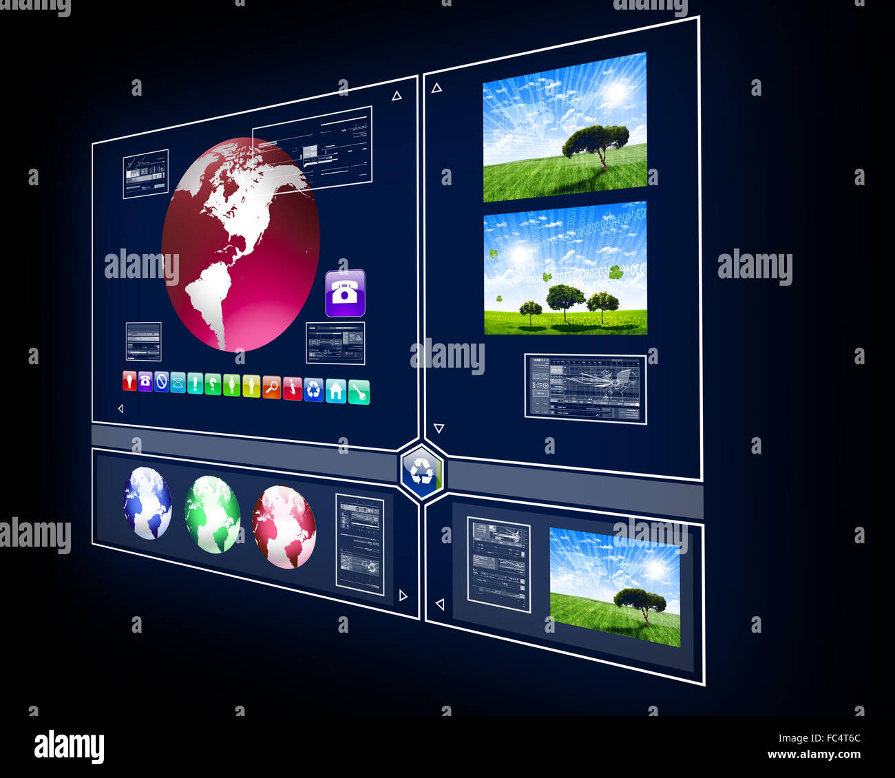 GPS navigator display with globe and map images on it Stock Photo - Alamy