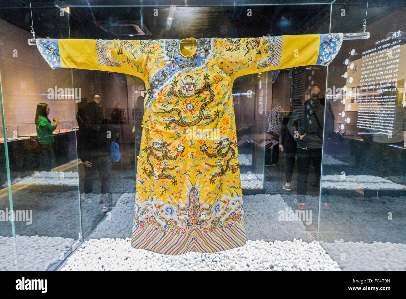 Ancient silk embroidered dress in royal yellow color at Wensli Silk ...
