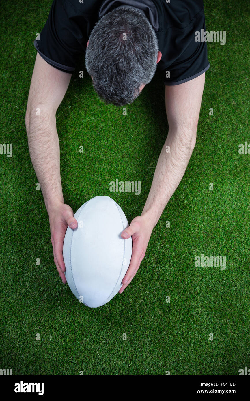 A rugby player scoring a try Stock Photo - Alamy