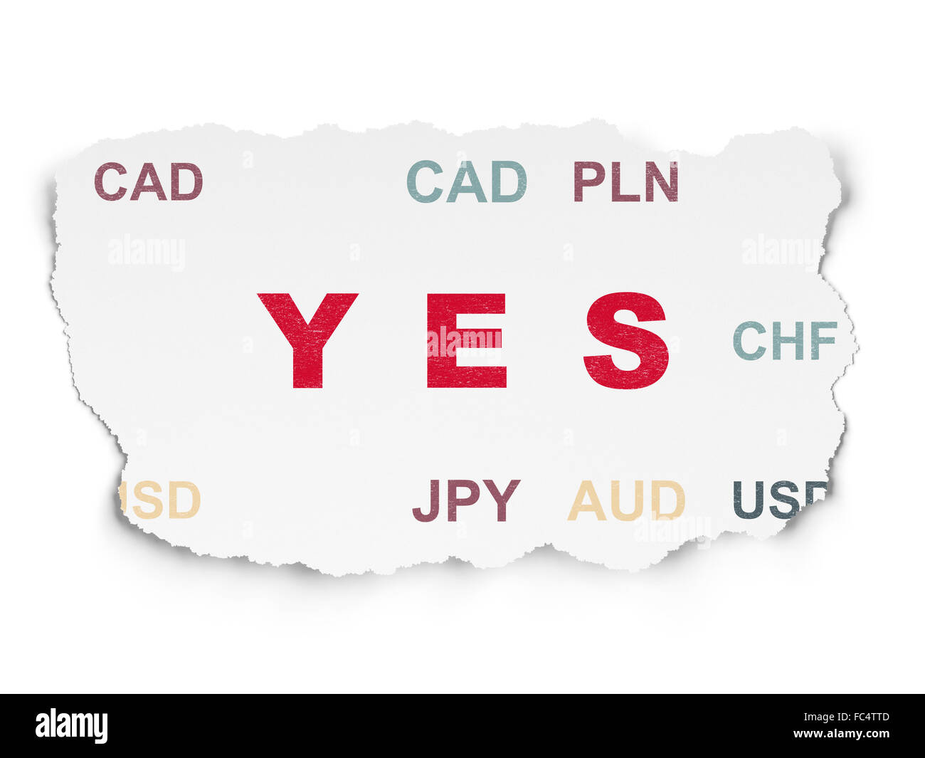 Business concept: Yes on Torn Paper background Stock Photo - Alamy