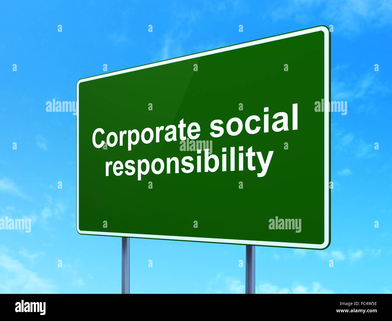 Finance concept: Corporate Social Responsibility on road sign ...