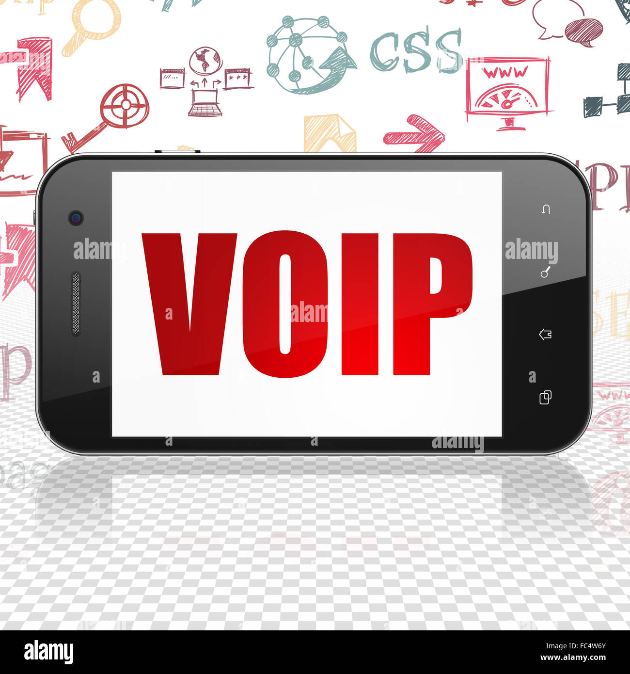Web design concept: Smartphone with VOIP on display Stock Photo - Alamy