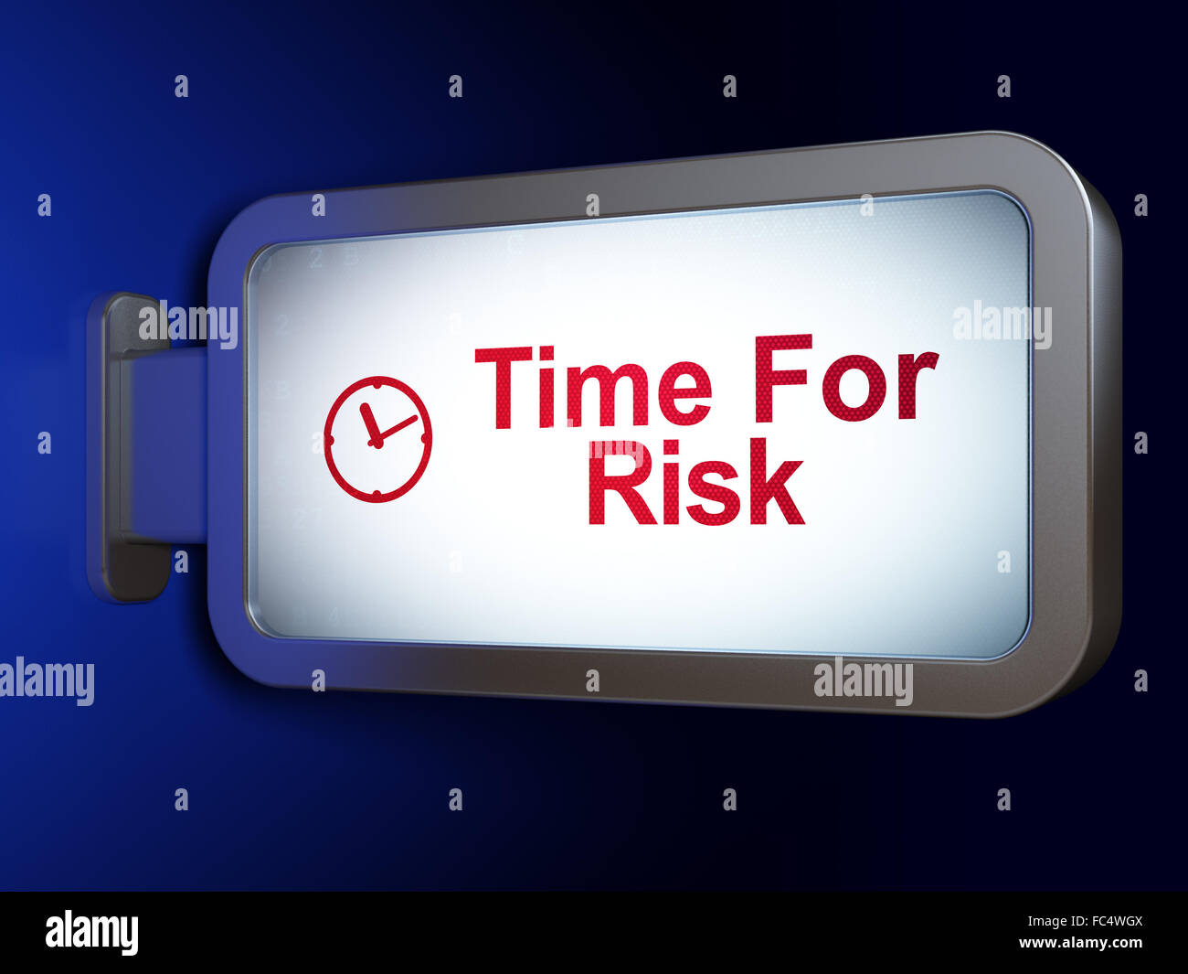 Timeline concept: Time For Risk and Clock on billboard background Stock ...