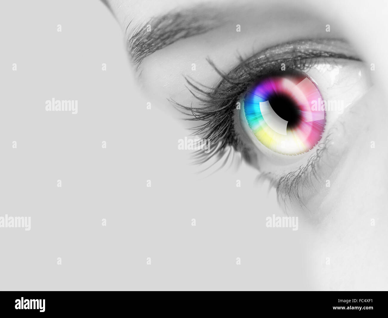 Colour image of a human eye close-up Stock Photo - Alamy
