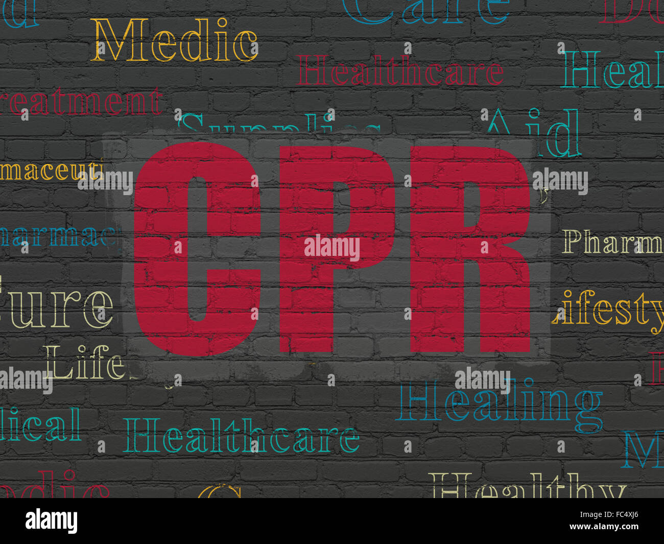 Health concept: CPR on wall background Stock Photo - Alamy