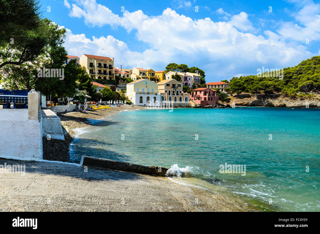 Assos beach Kefalonia Greece on a sunny day Stock Photo - Alamy