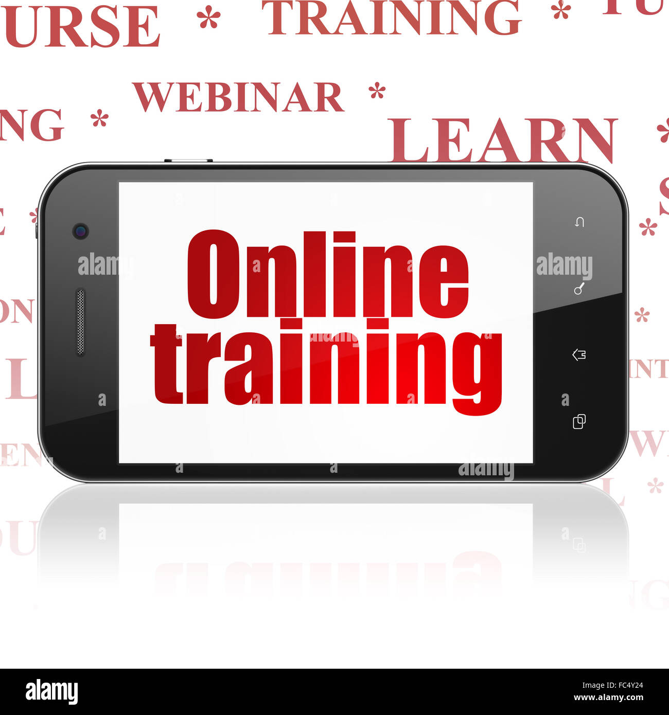 Education concept: Smartphone with Online Training on display Stock ...