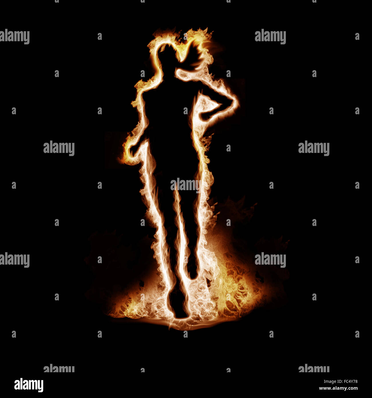 Man running on fire hi-res stock photography and images - Alamy