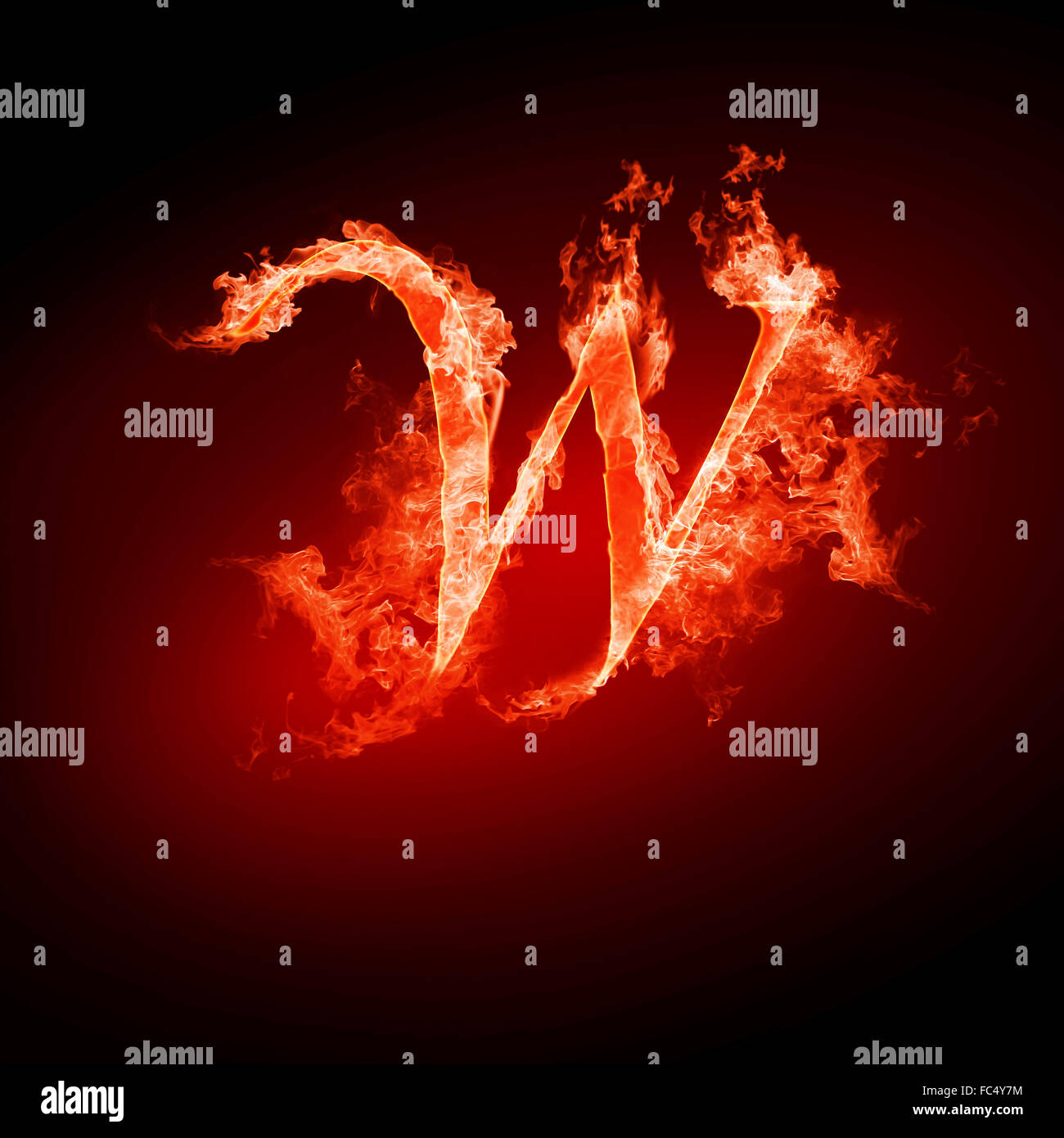 letter open arms fire on a black background Stock Photo - Alamy