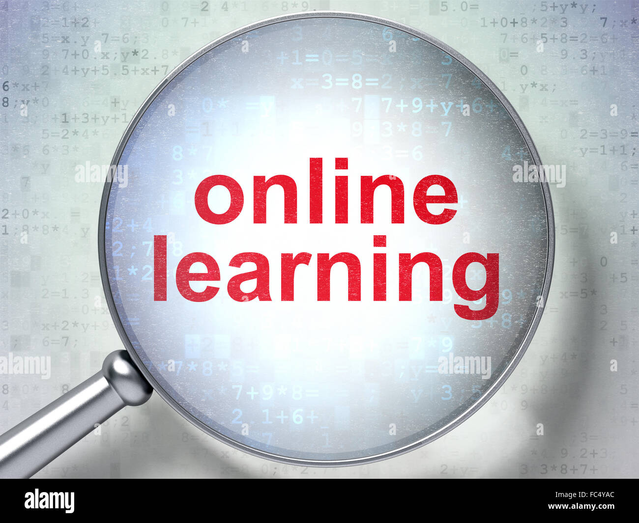 Education concept: Online Learning with optical glass Stock Photo - Alamy