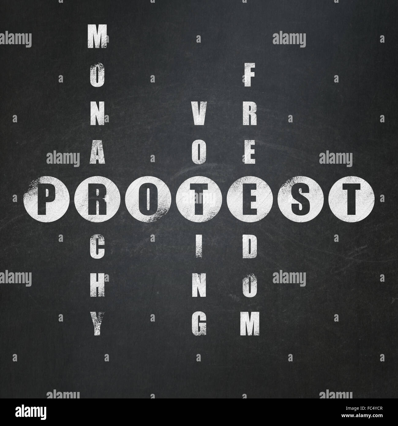 Politics concept: Protest in Crossword Puzzle Stock Photo - Alamy
