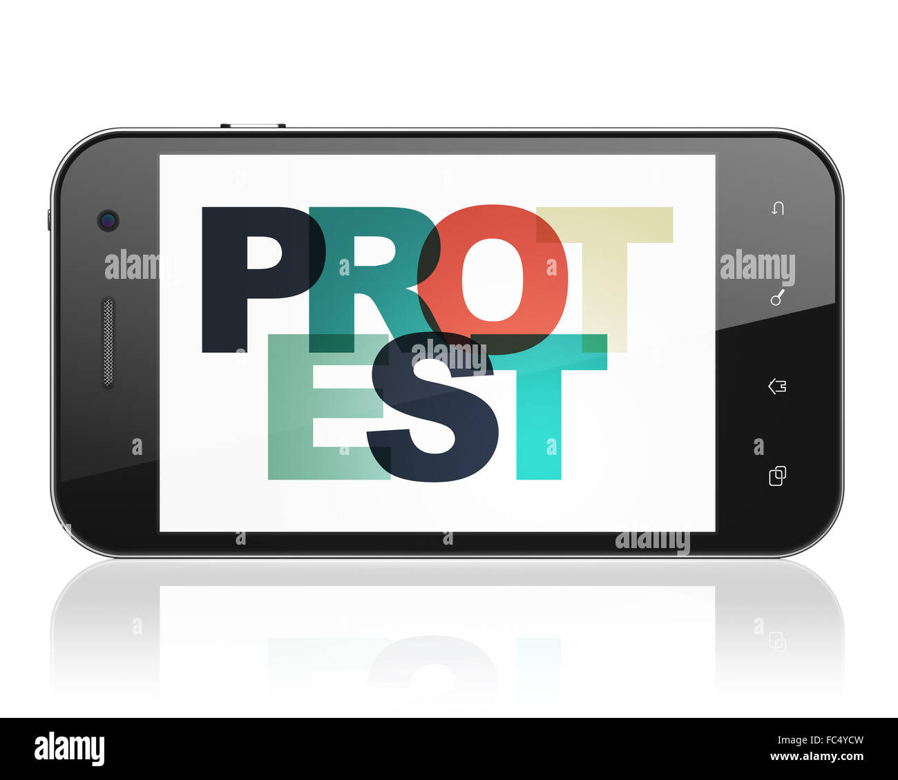 Politics concept: Smartphone with Protest on display Stock Photo - Alamy