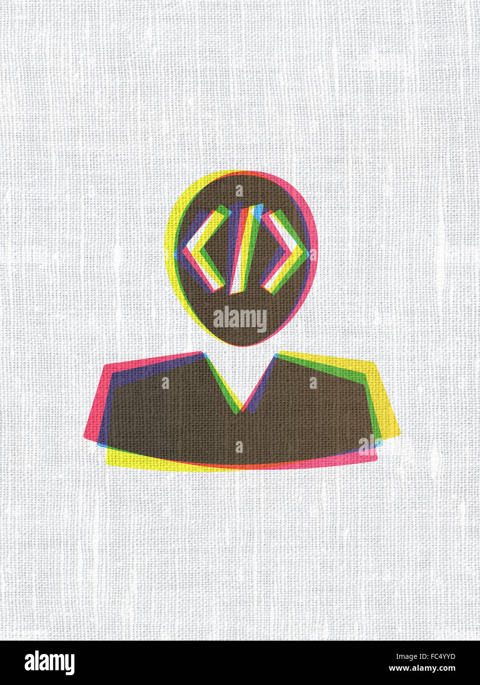 Database concept: Programmer on fabric texture background Stock Photo ...