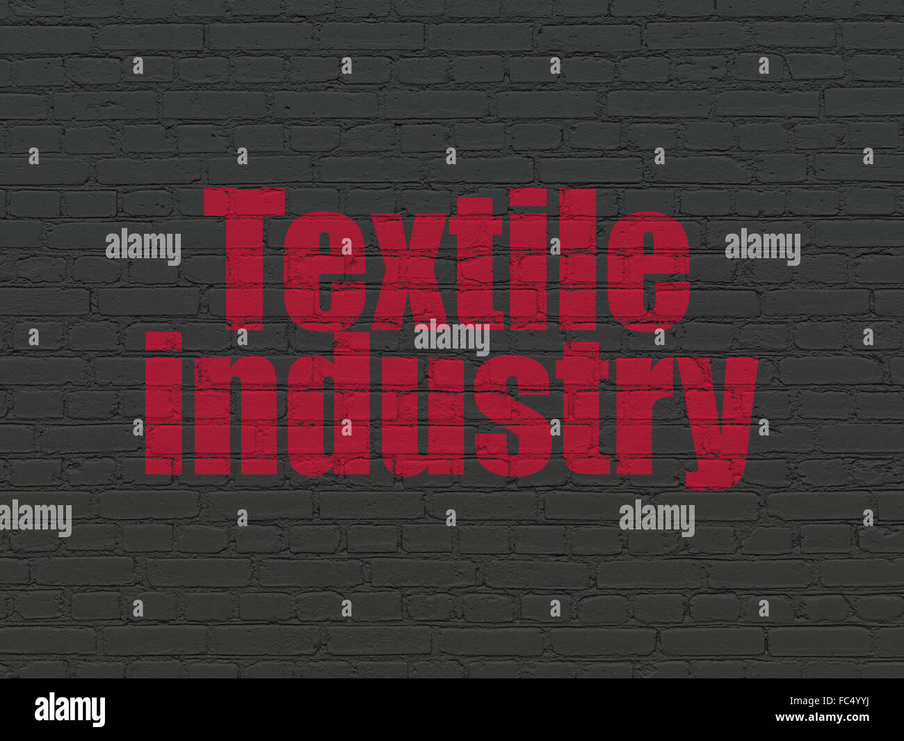 Manufacuring concept: Textile Industry on wall background Stock Photo ...