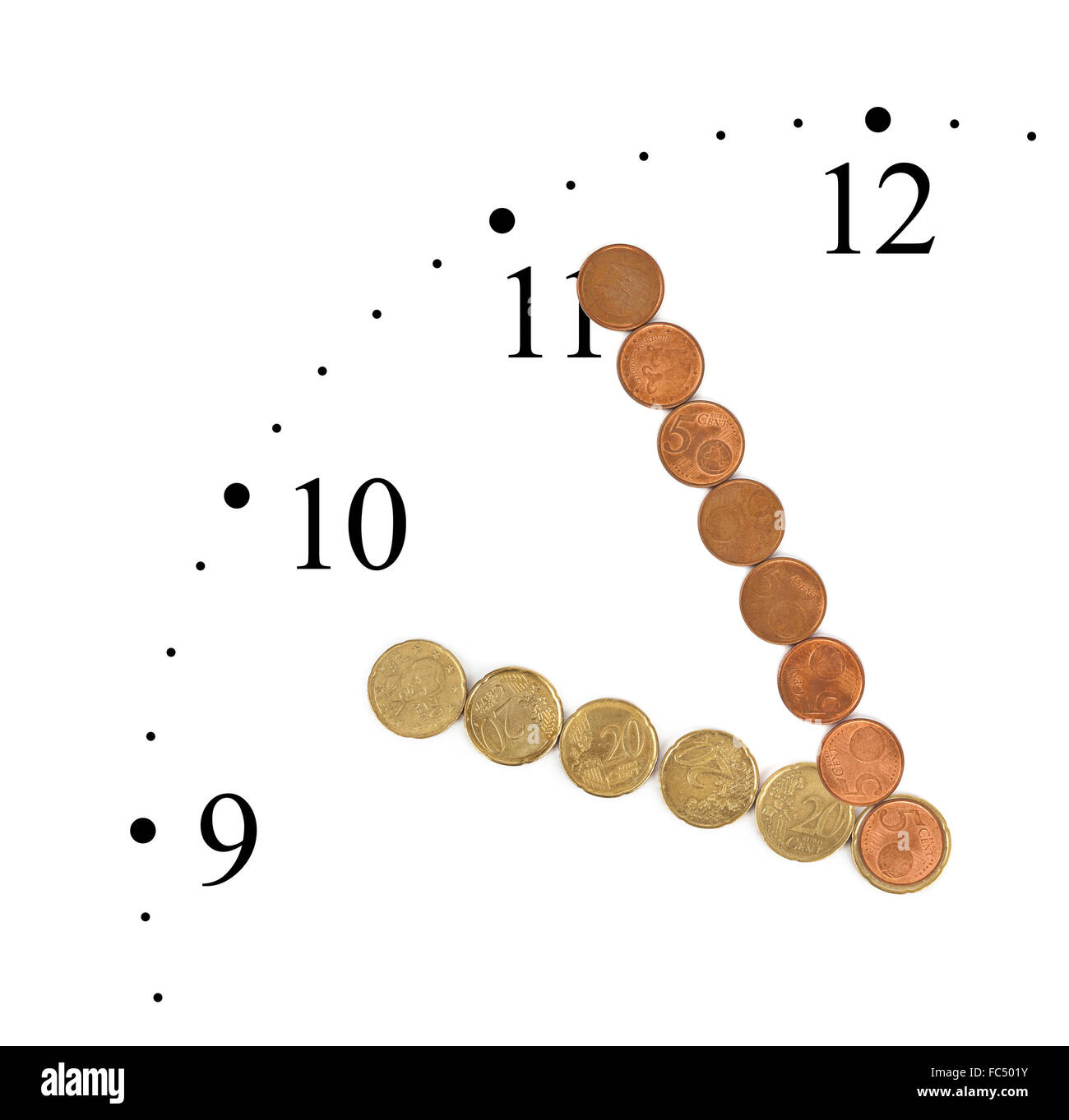 Clock made of money coins Stock Photo - Alamy