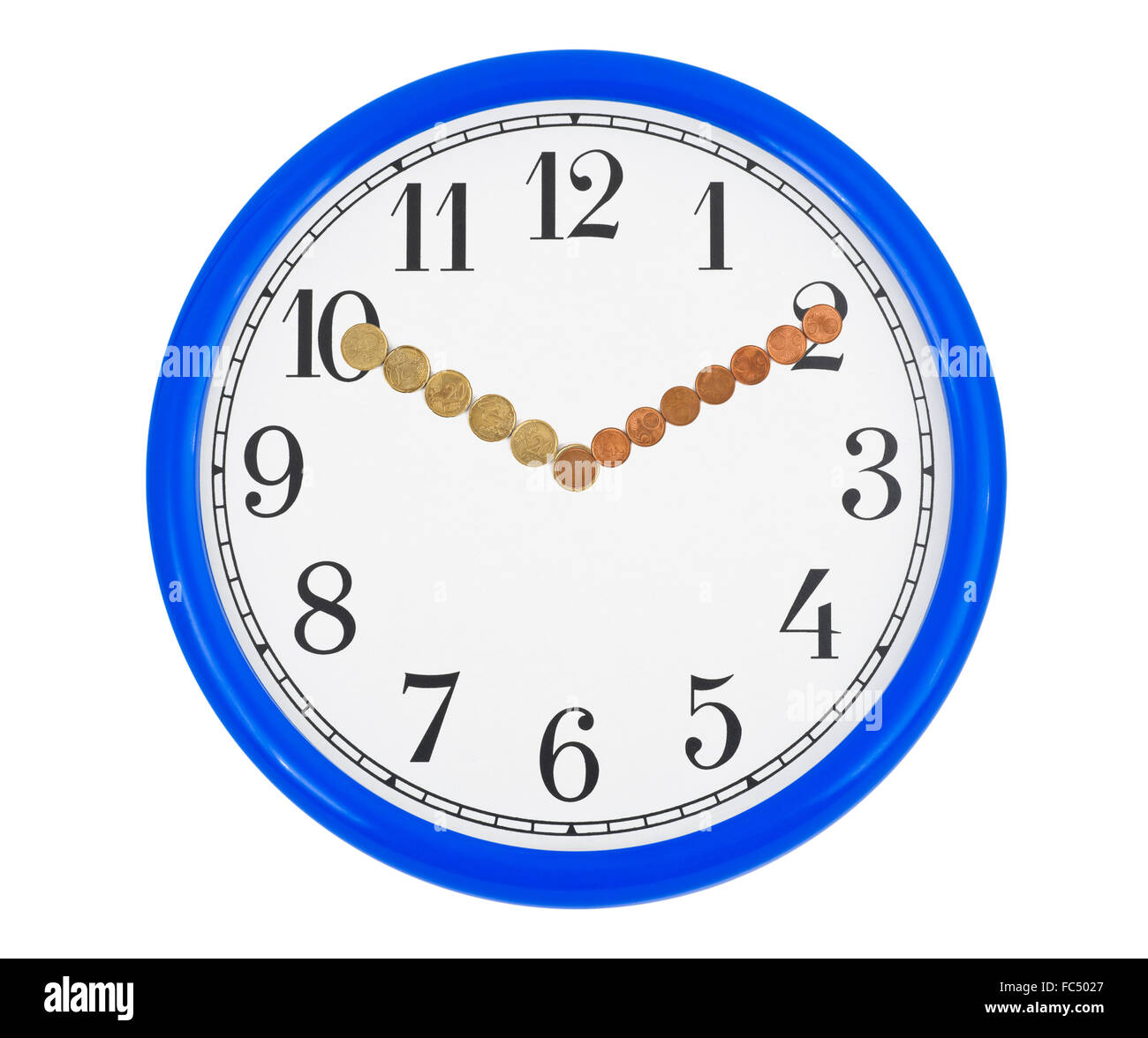 Clock made of money coins Stock Photo - Alamy