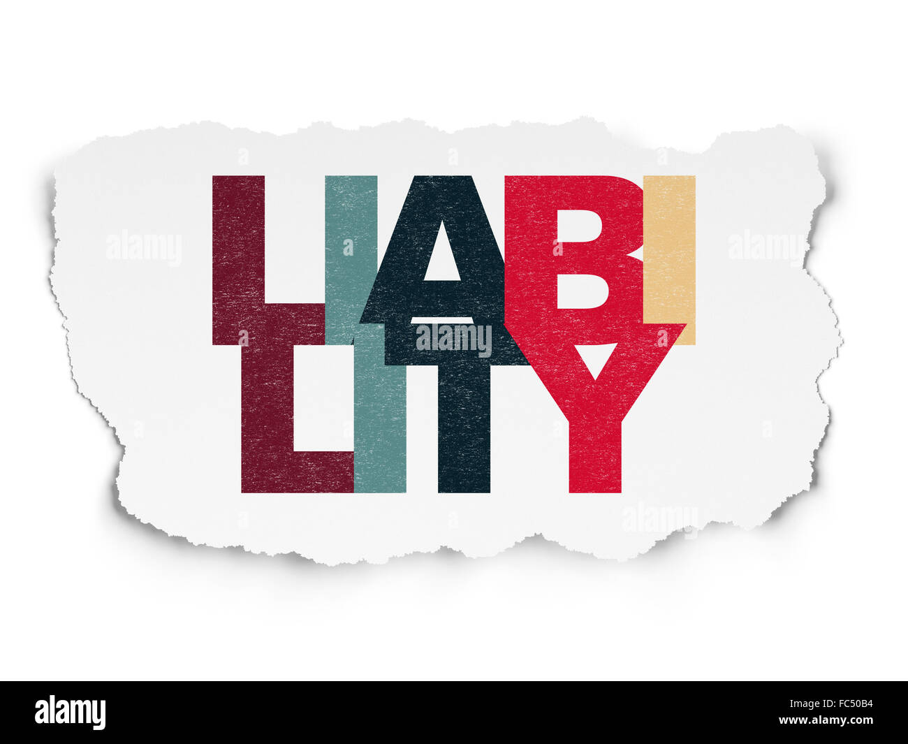 Insurance concept: Liability on Torn Paper background Stock Photo - Alamy