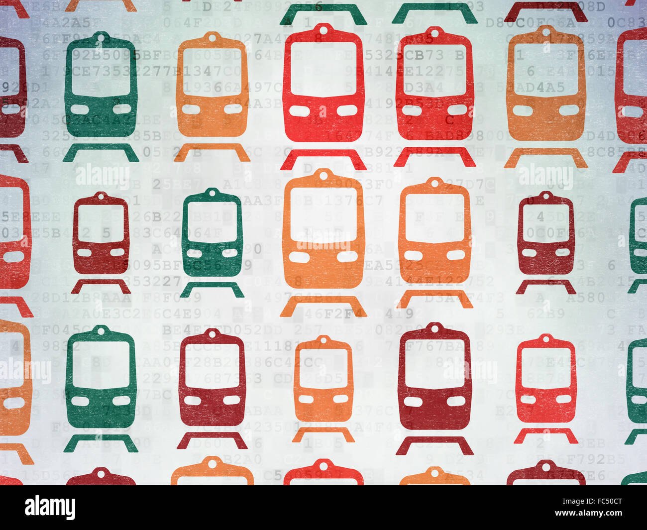Tourism concept: Train icons on Digital Paper background Stock Photo ...