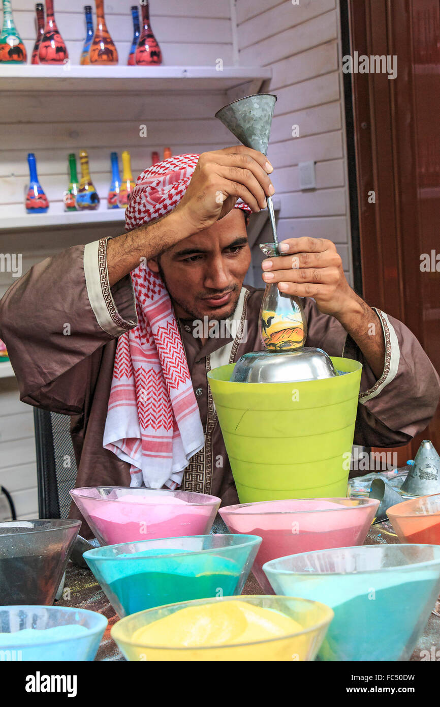 Arab Man creates sand art at Qinghefang Ancient Street, which is lined ...