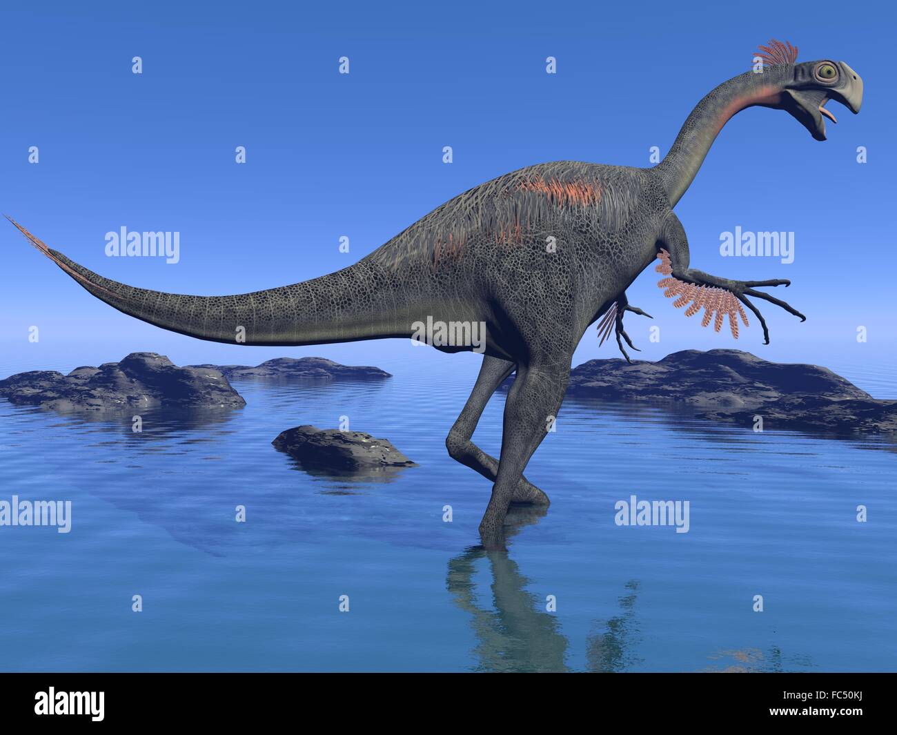 gigantoraptor dinosaur - 3d render Stock Photo - Alamy