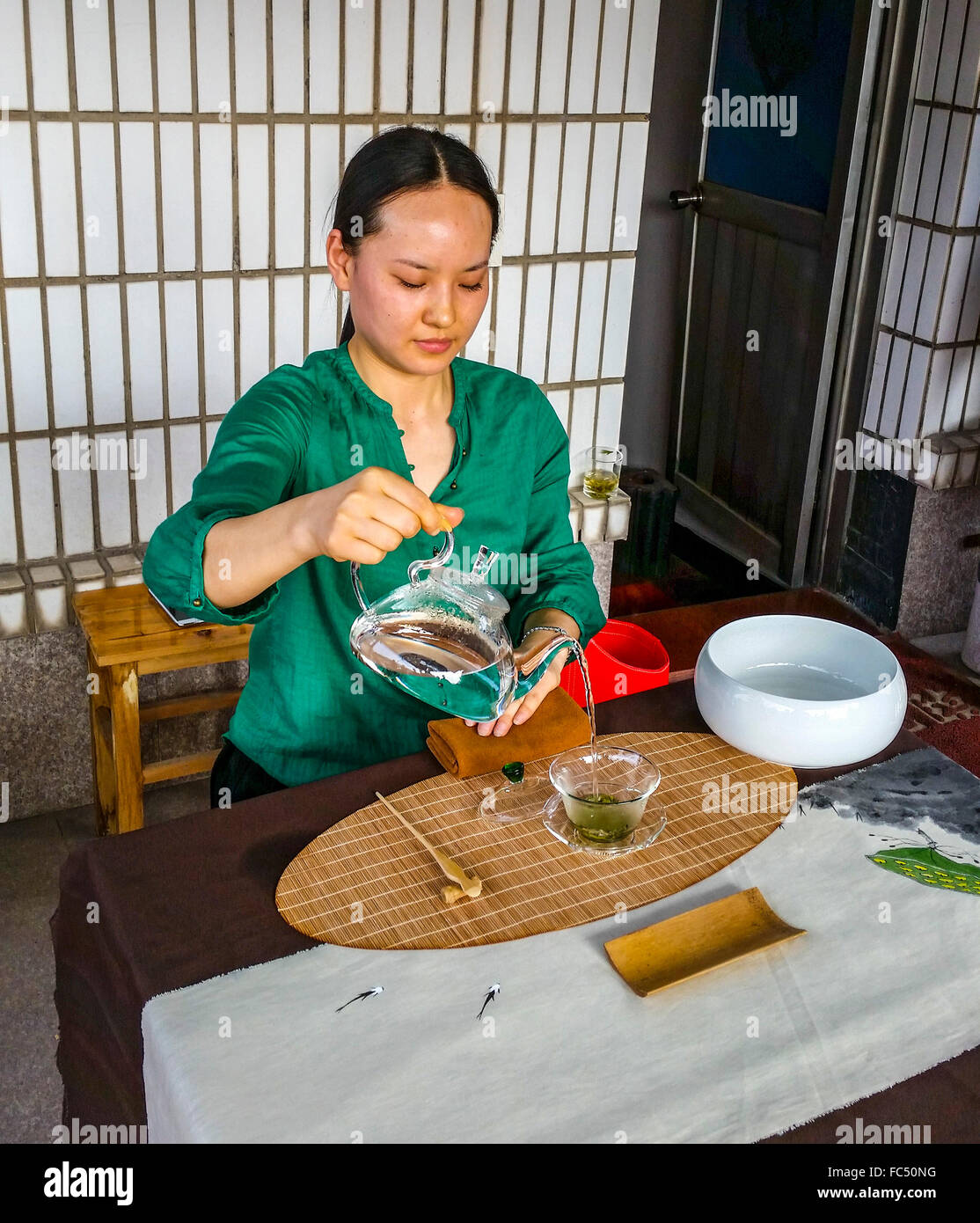 Tea ceremony at Meijiawu Tea Village on the west end of Hangzhou’s West ...