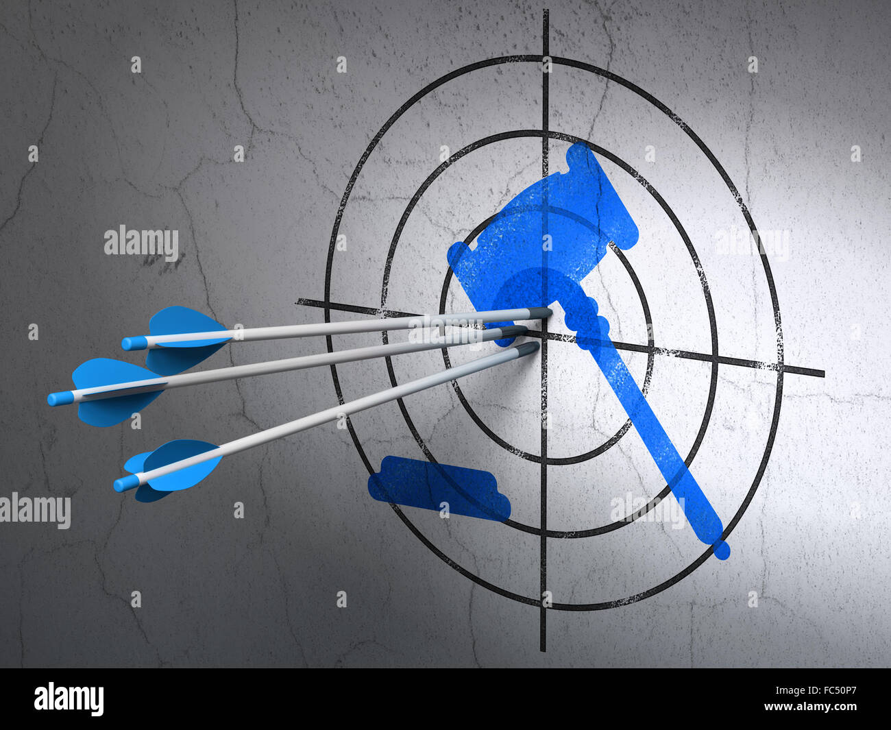 Law concept: arrows in Gavel target on wall background Stock Photo - Alamy