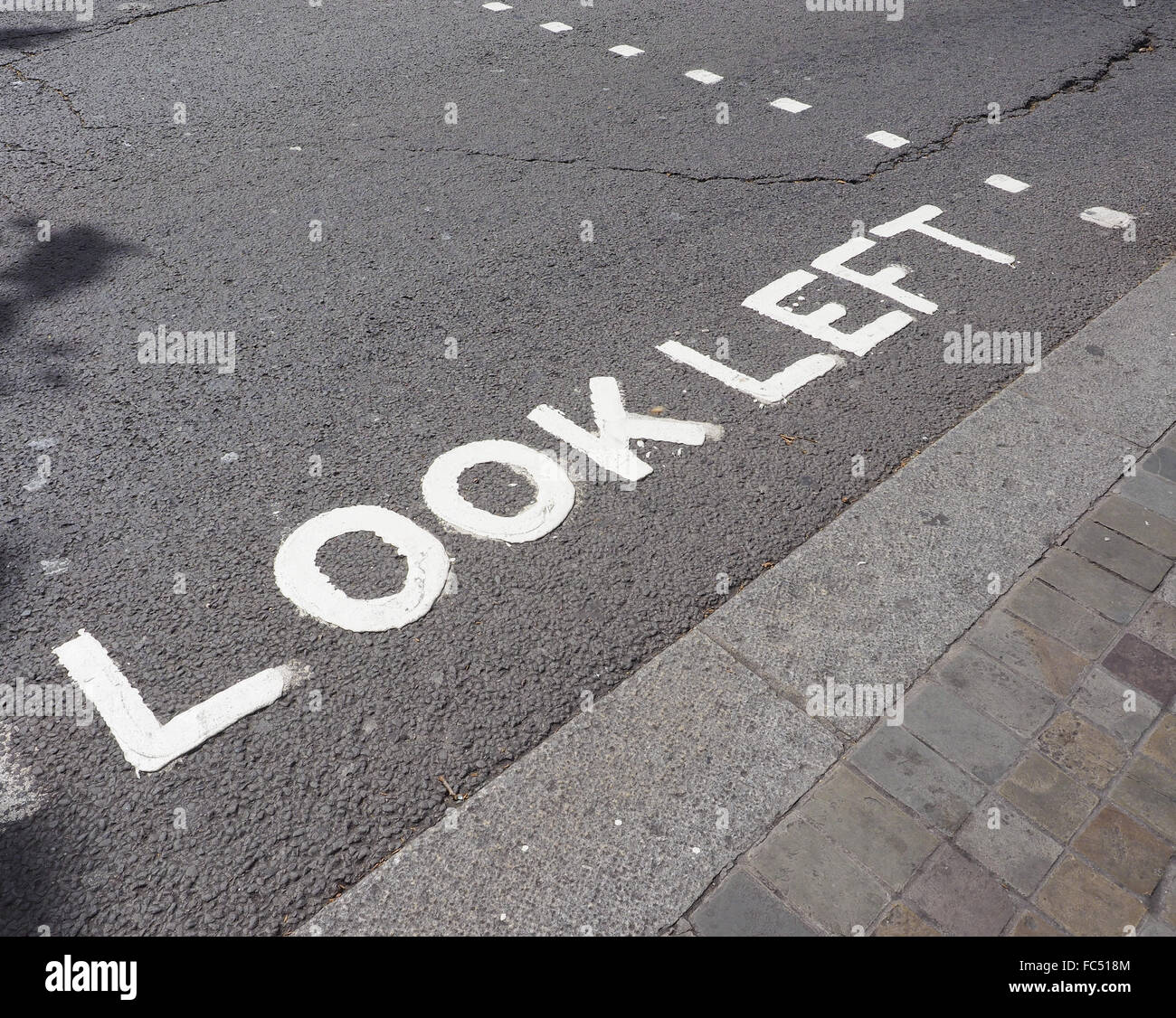 Look Left sign Stock Photo - Alamy