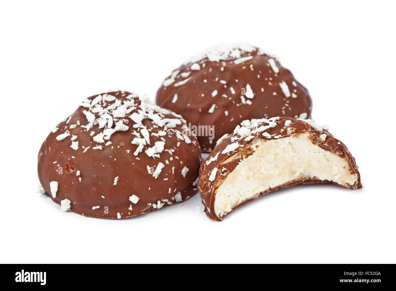Marshmallows in chocolate Stock Photo - Alamy