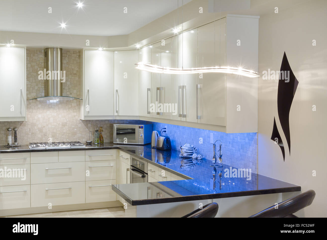 Wood design interior kitchen sink hi-res stock photography and images ...