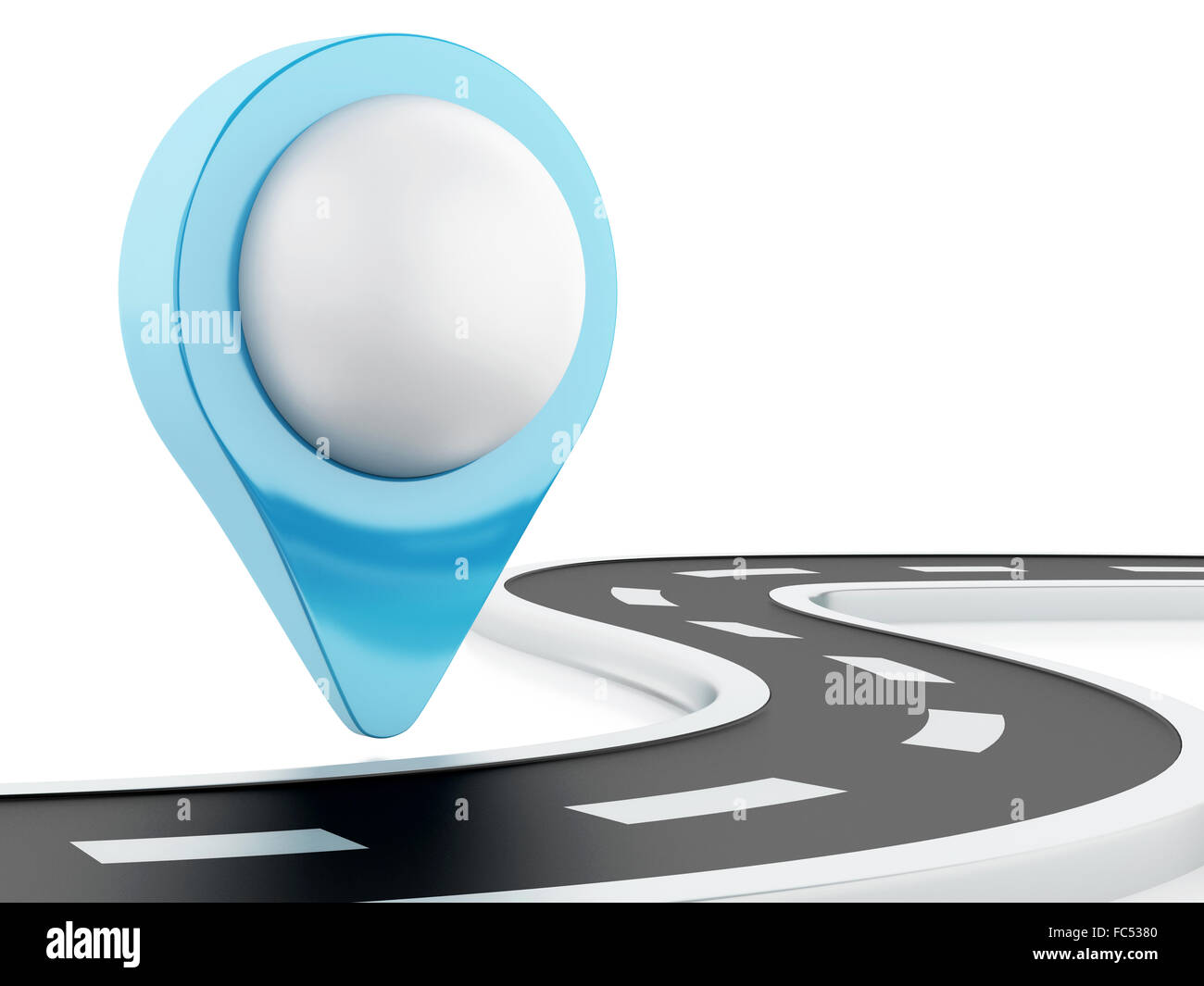 3d road with pin pointer Stock Photo - Alamy