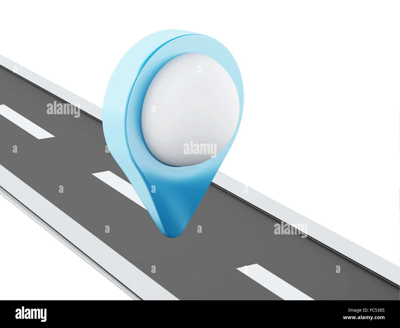 3d road with pin pointer Stock Photo - Alamy