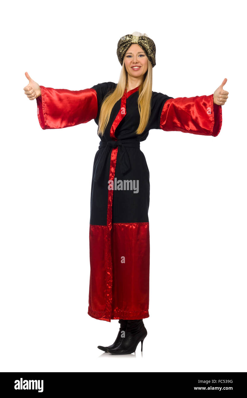 Female magician isolated on white Stock Photo - Alamy