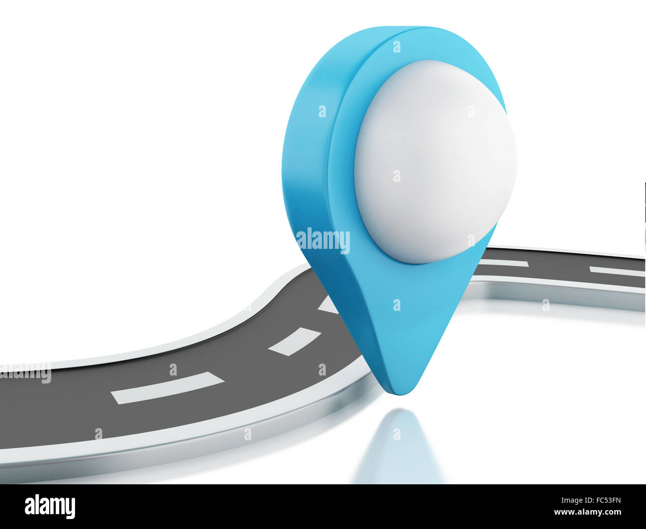 3d road with pin pointer Stock Photo - Alamy