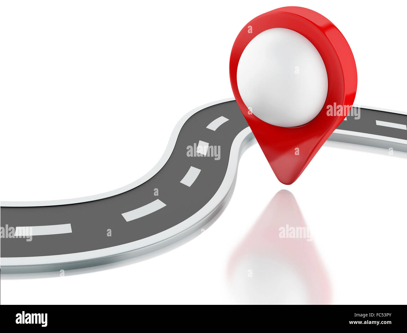3d road with pin pointer Stock Photo - Alamy