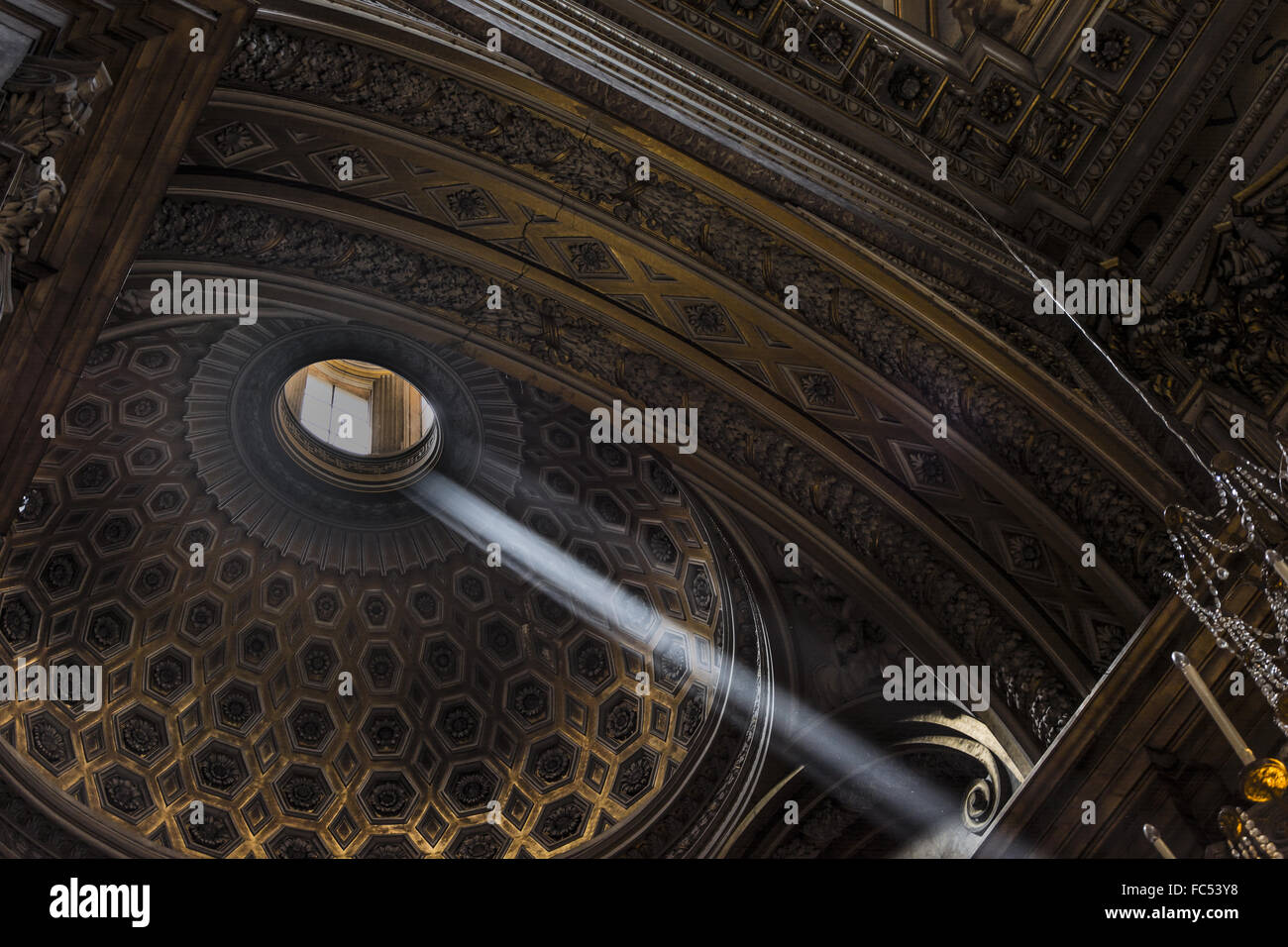 Sunlight in the church Stock Photo - Alamy