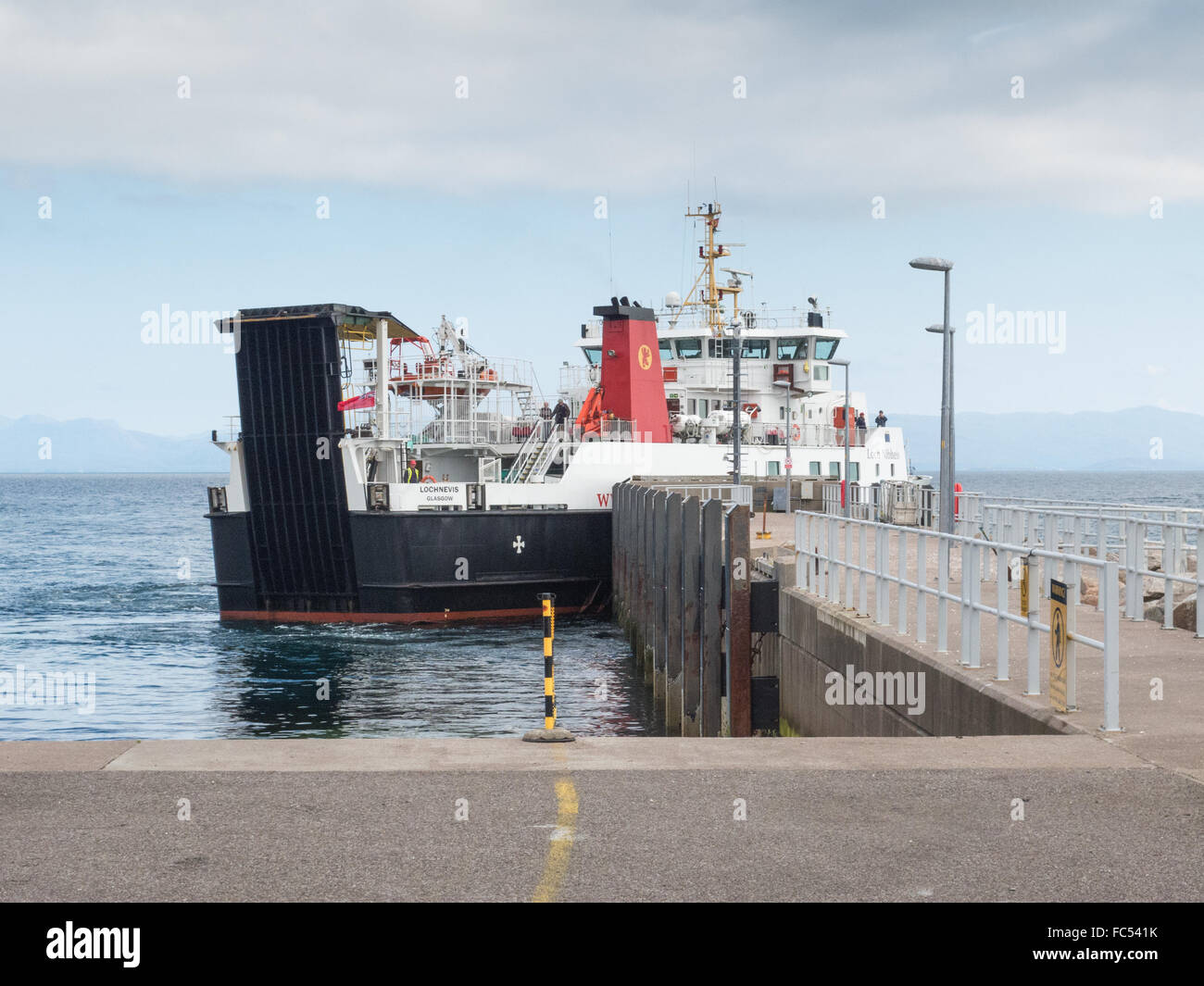 Ferry arriving at Eigg harbour, Inner Hebrides, Scotland Stock Photo ...