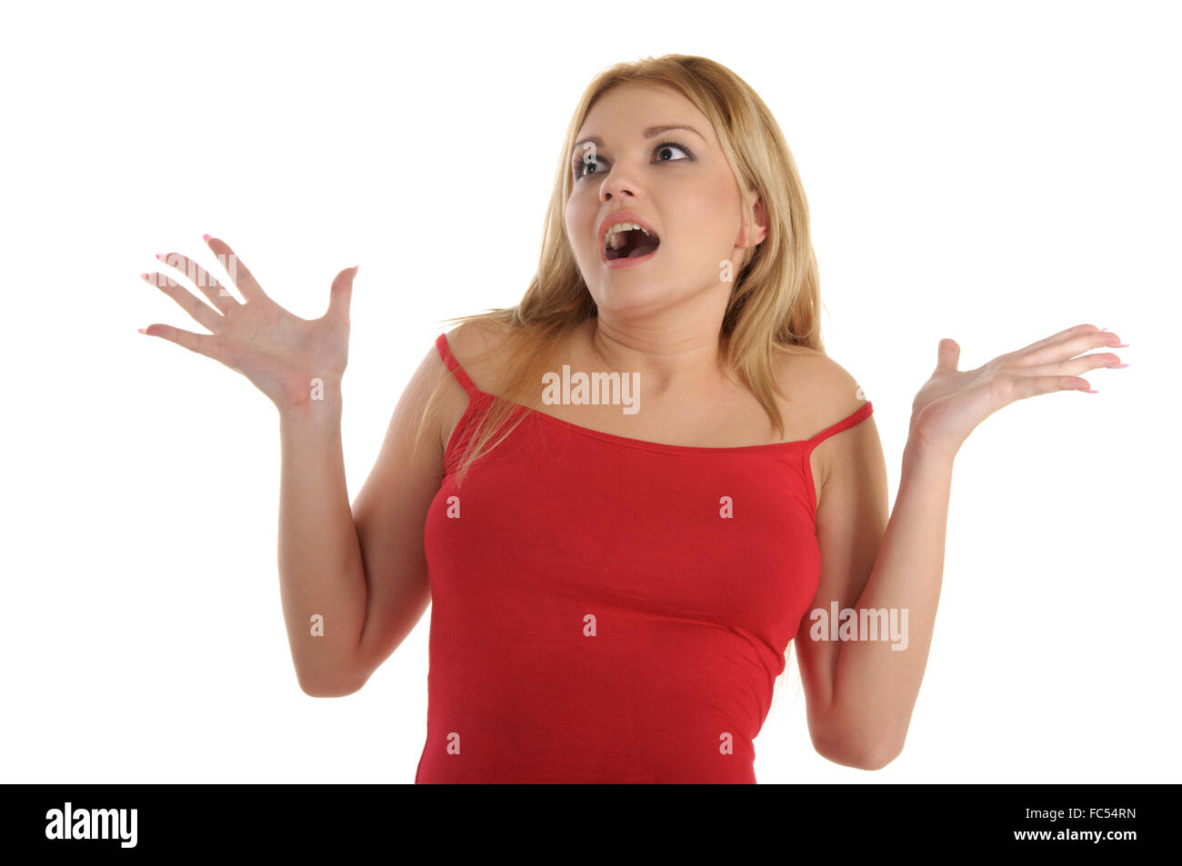 Surprised beautiful woman Stock Photo - Alamy Surprised beautiful woman Stock Photo - Alamy