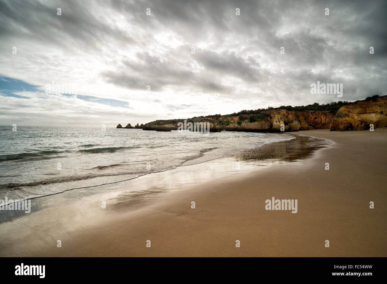 Beach and cliffs at Praia do Vau in the Algarve Portugal Stock Photo ...