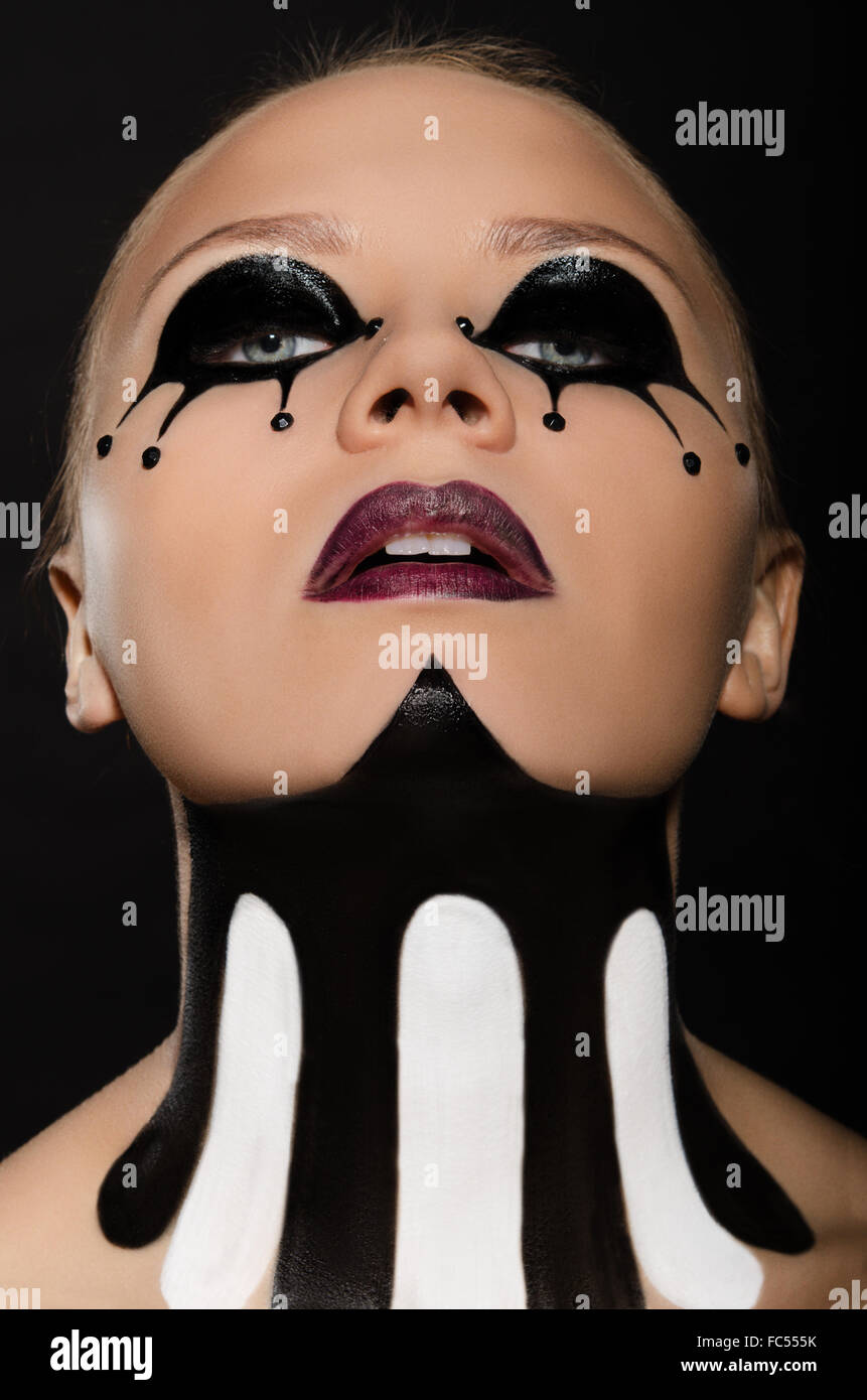 Portrait of woman with creative face art Stock Photo - Alamy