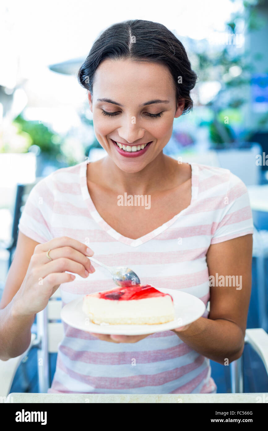 Woman taking piece tasty hi-res stock photography and images - Alamy