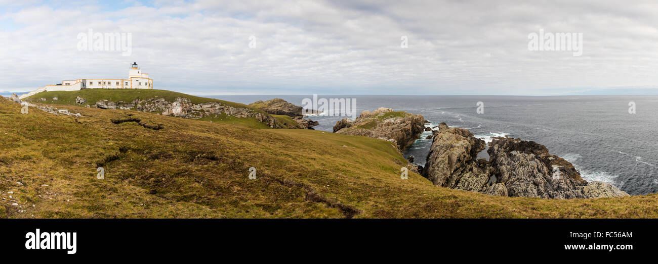 Strathy Point Lighthouse, Strathy, Thurso, Sutherland, Scotland Stock ...