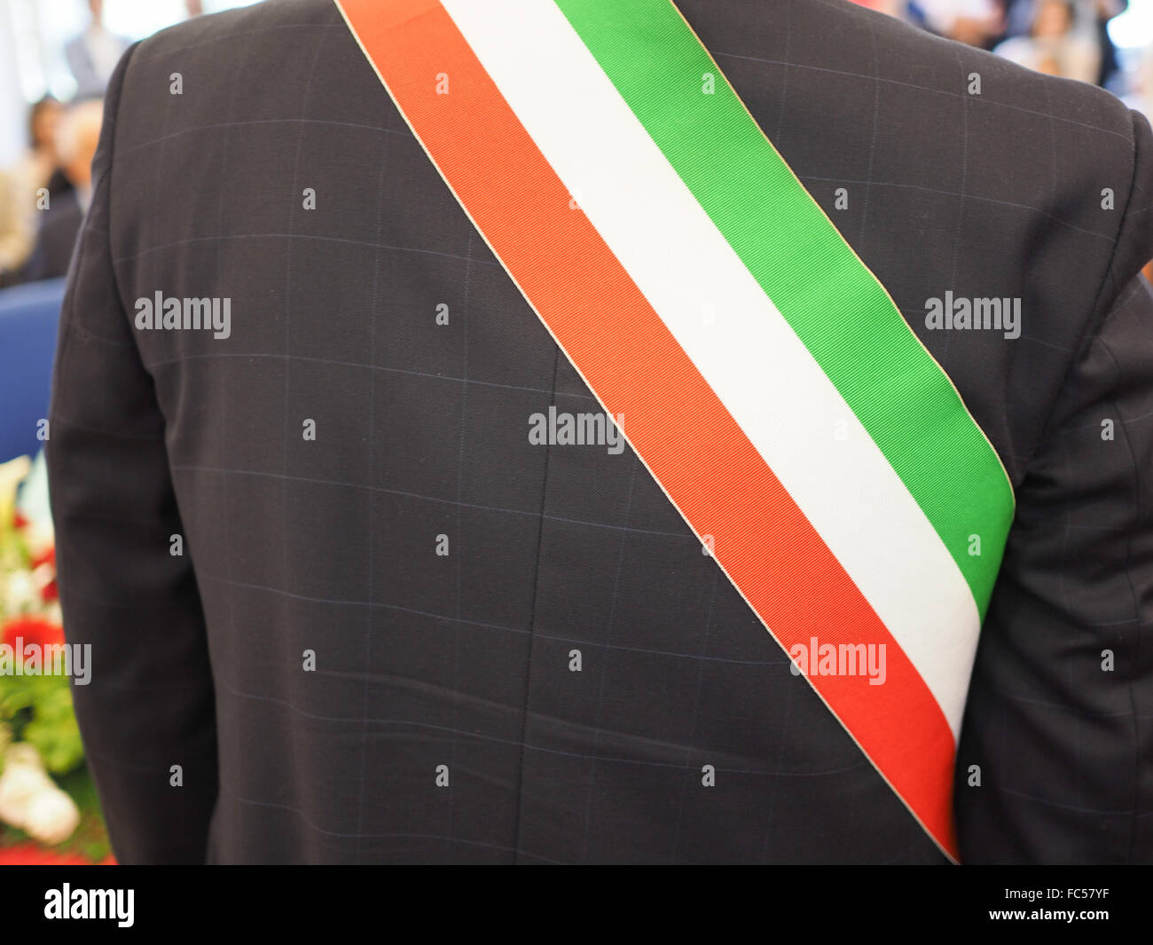 Italian mayor with sash Stock Photo - Alamy