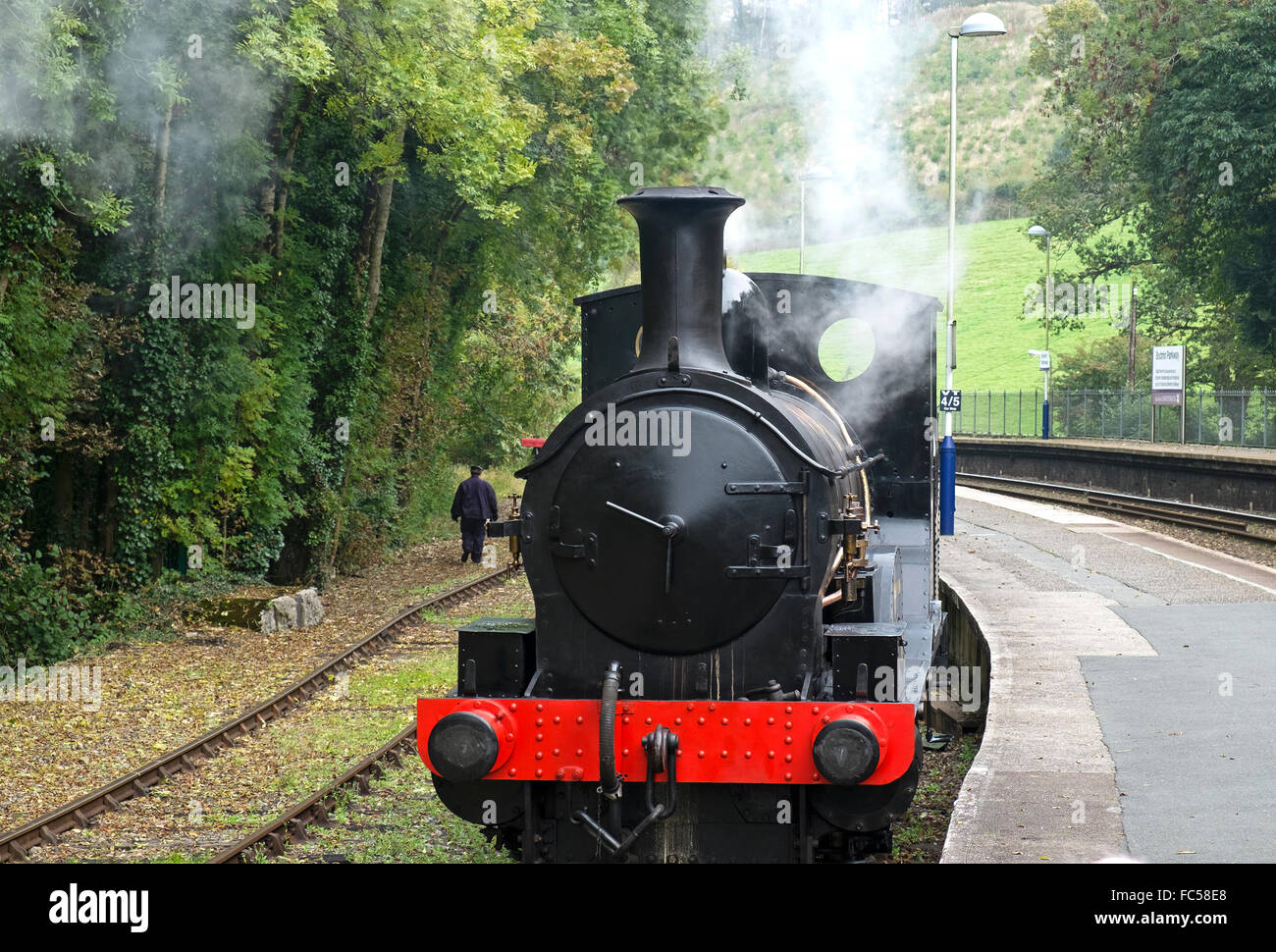 Steam engine at he Bodmin and Wenford steam railway, Cornwall, UK Stock ...