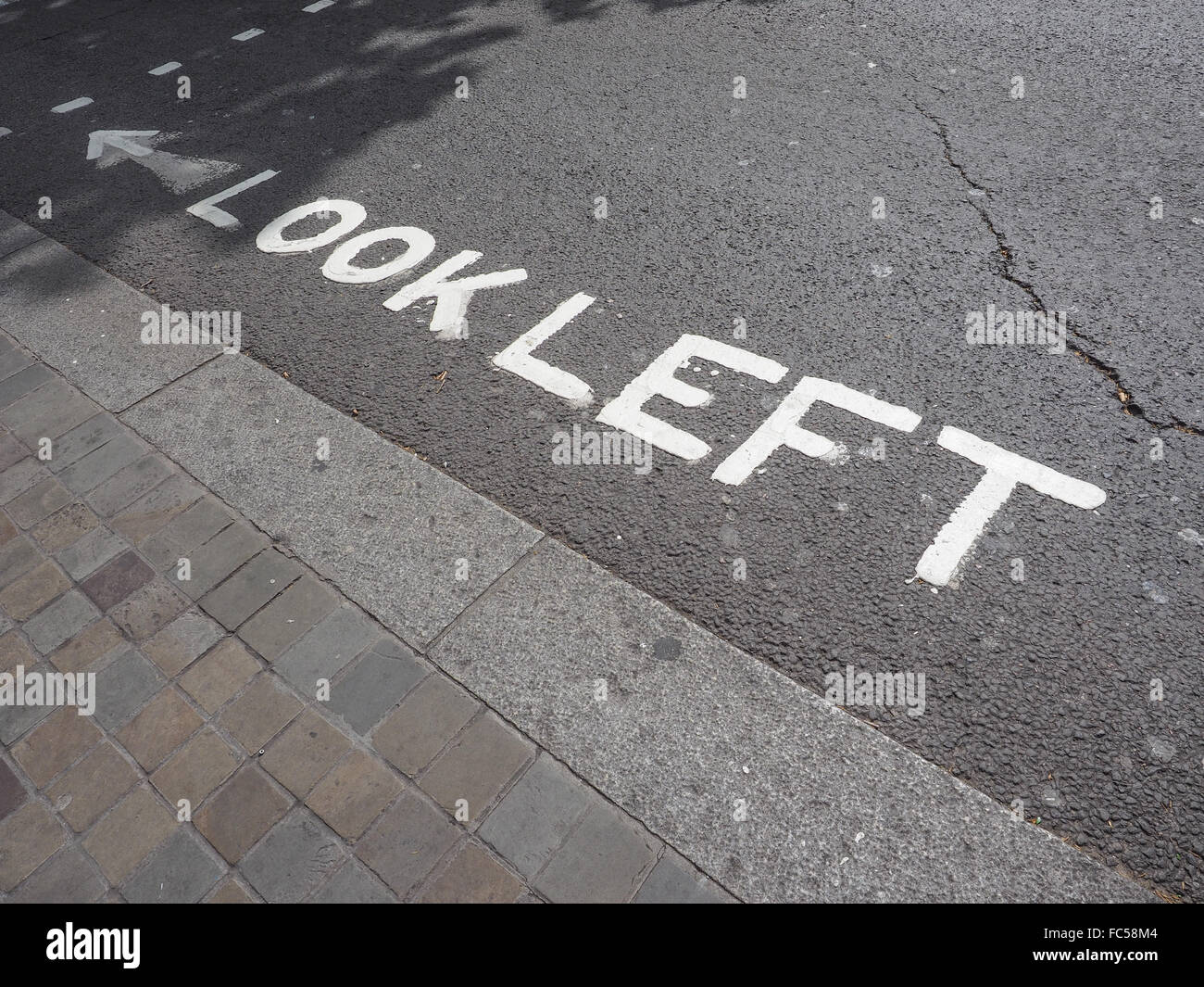 Look Left sign Stock Photo - Alamy
