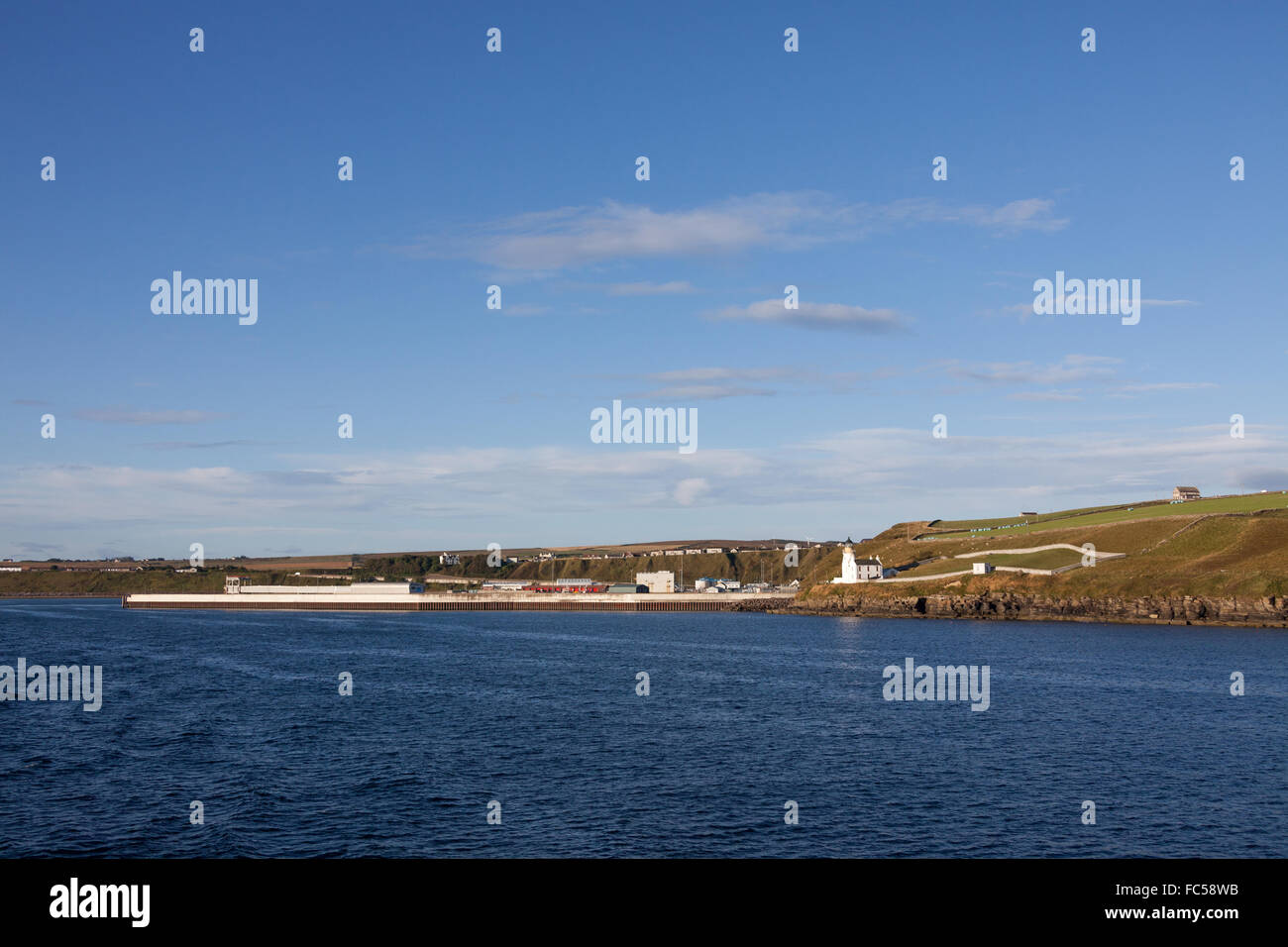 Ferry at Scrabster harbour, Thurso Bay, Caithness, North Coast of ...