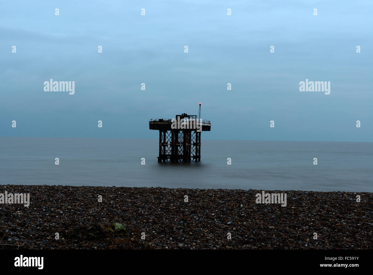 Nuclear power station's sea water inlet, Sizewell, Suffolk, UK Stock ...